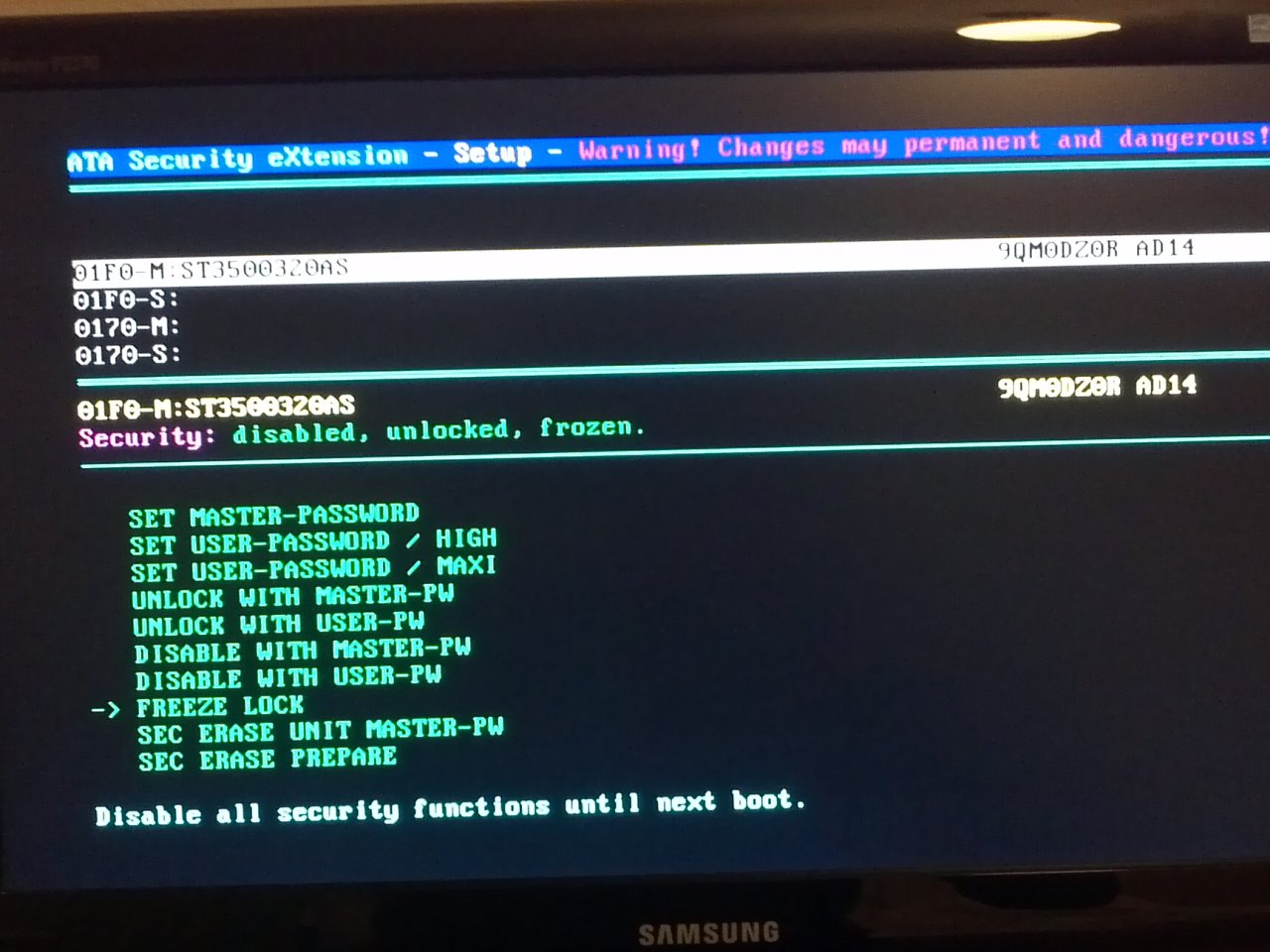 Adding the ATA Security eXtension BIOS to AMIBIOS (Asus P5KC) - vxlabs